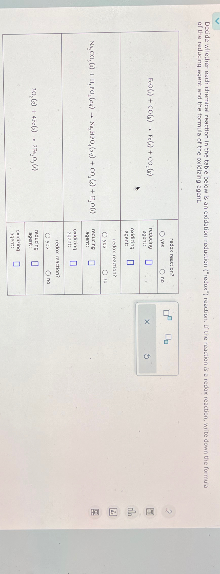 Solved Decide Whether Each Chemical Reaction In The Table