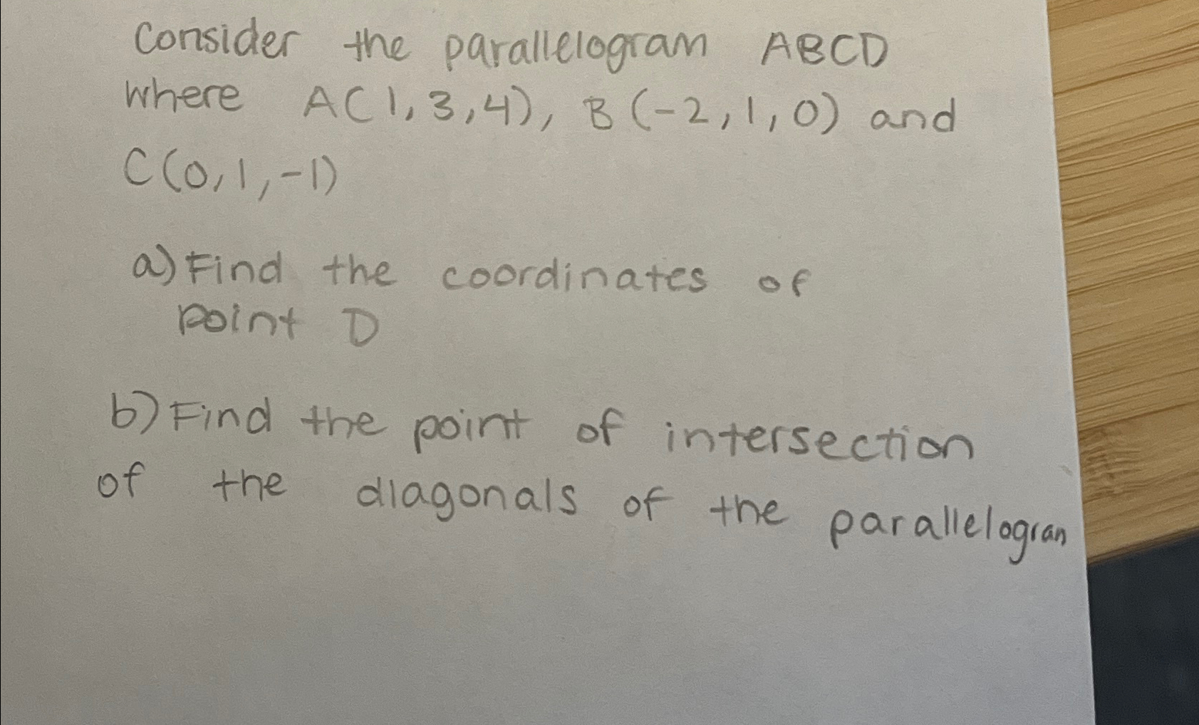 Solved Consider the parallelogram ABCD where | Chegg.com