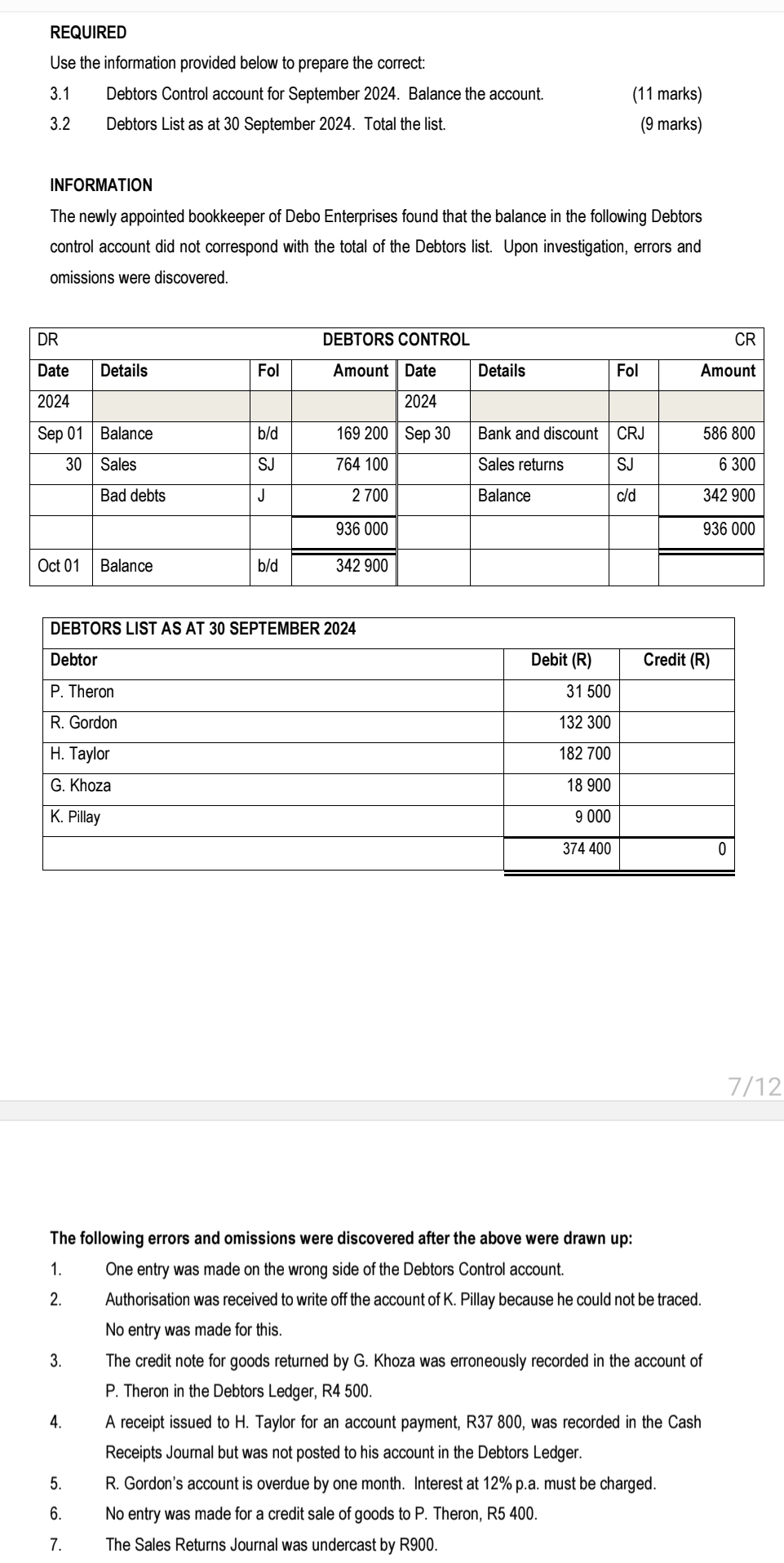 REQUIREDUse the information provided below to prepare | Chegg.com