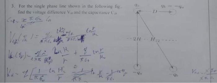 Solved 3. For the single phase line shown in the following | Chegg.com