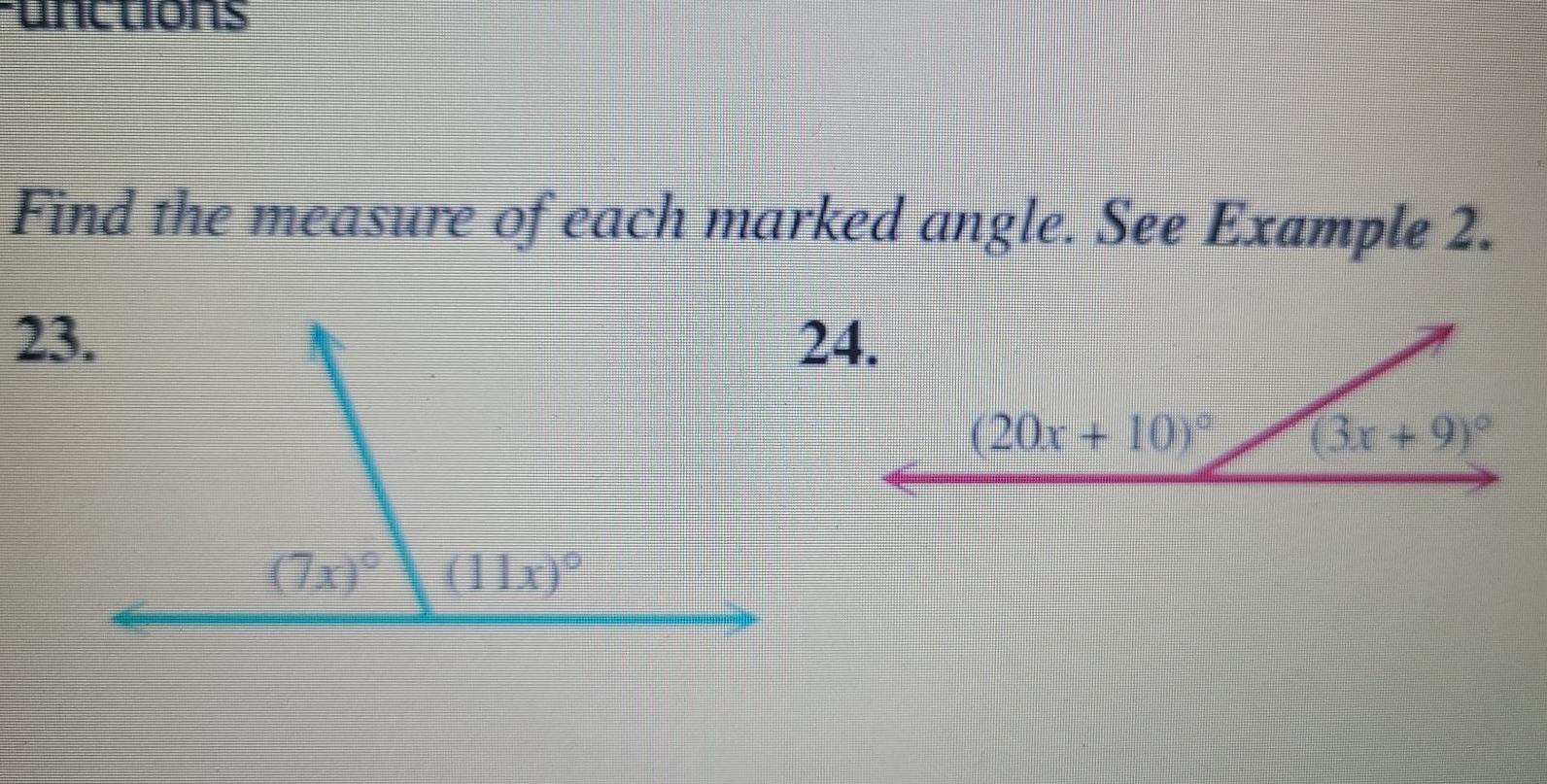 Solved Find the measure of each marked angle. See Example 2. | Chegg.com