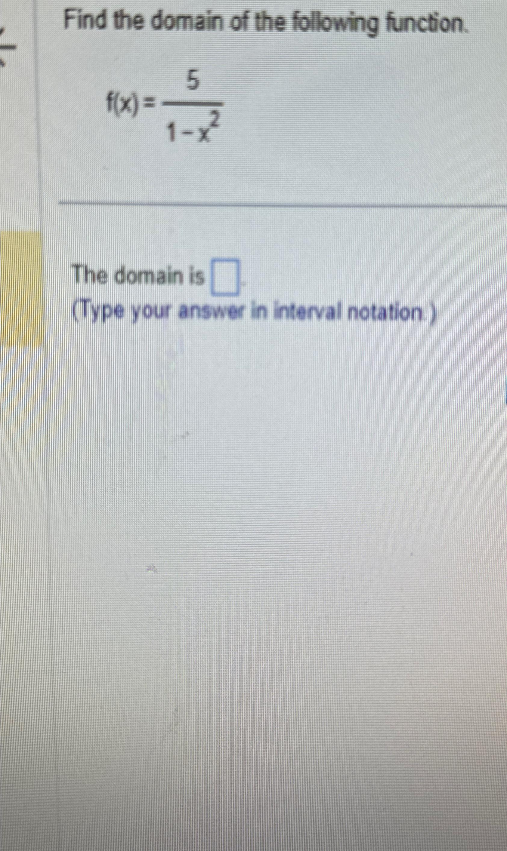 Solved Find the domain of the following | Chegg.com
