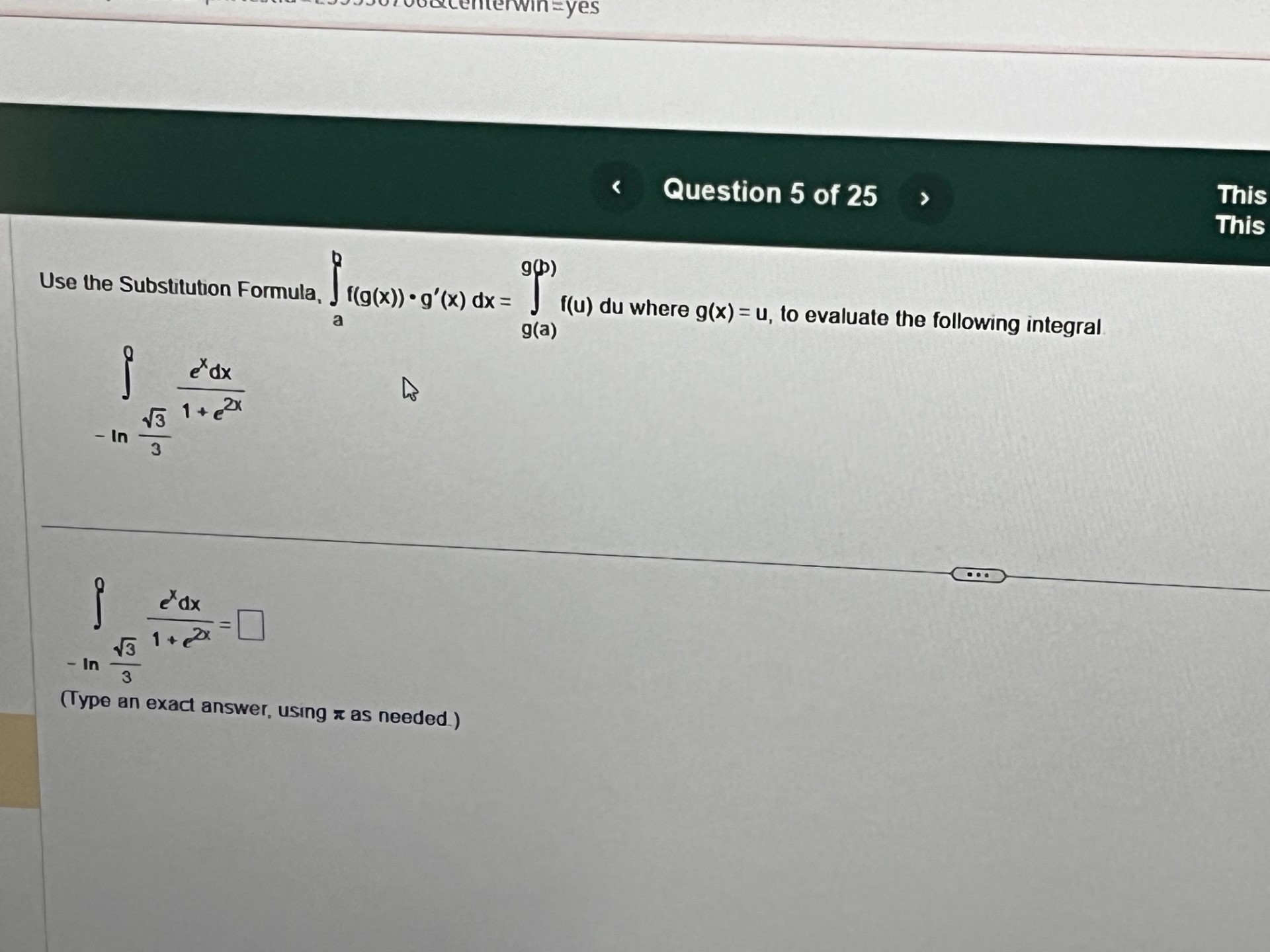Solved Use the Substitution Formula, | Chegg.com