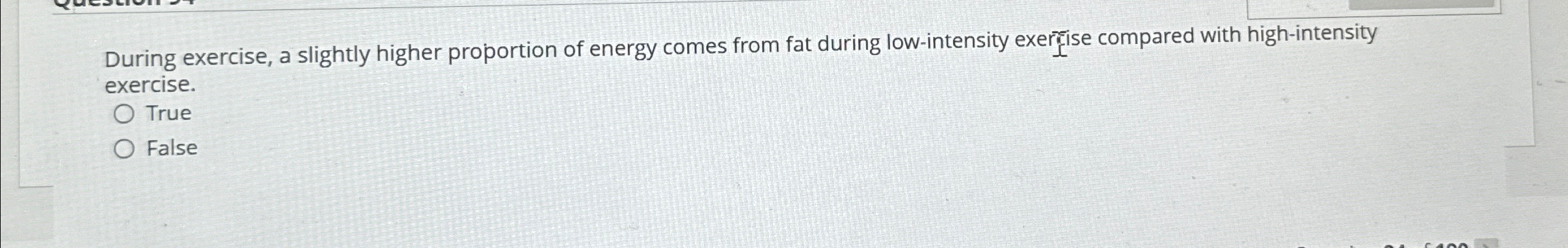 Solved During exercise, a slightly higher proportion of | Chegg.com