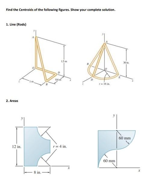 Solved Find the Centroids of the following figures. Show | Chegg.com