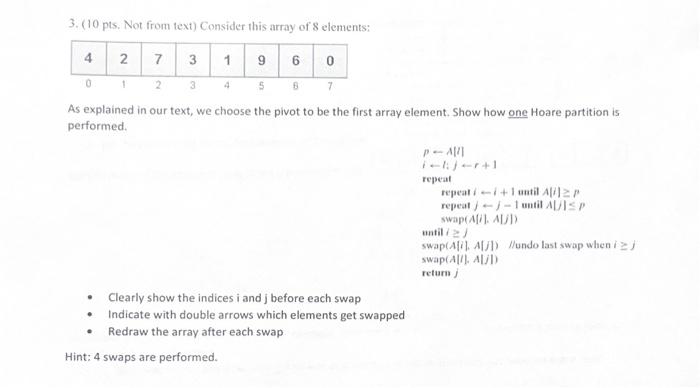 Solved 3. (10 pts. Not from text) Consider this array of 8 | Chegg.com