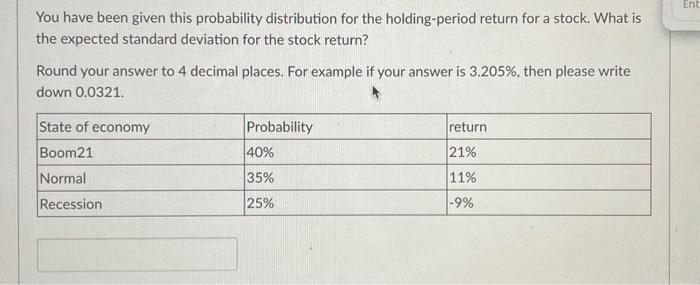 Solved You have been given this probability distribution for | Chegg.com