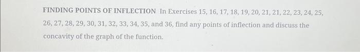 Solved find any points of inflection and discuss the | Chegg.com