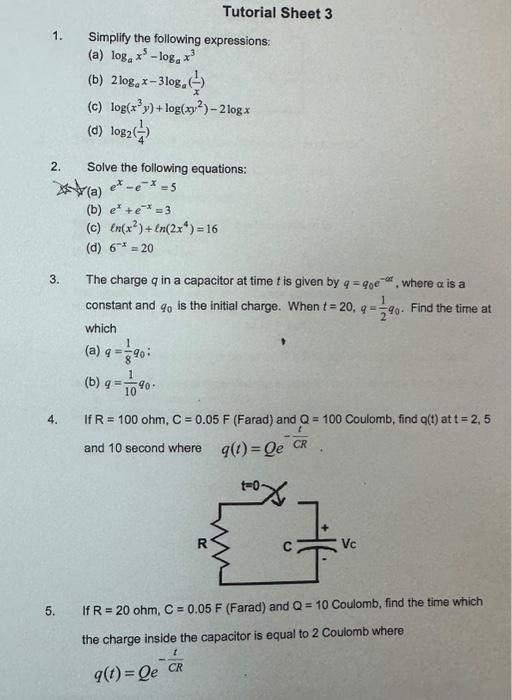 Solved 1. Simplify the following expressions: (a) | Chegg.com