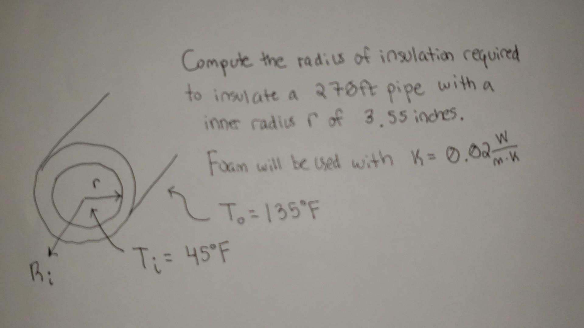 Solved What is the required insulation for a 270 ft long | Chegg.com