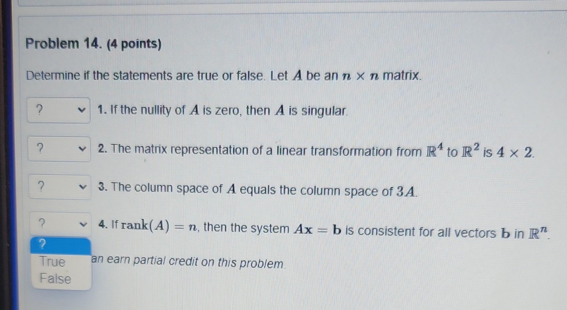 Solved Problem 14. (4 points) Determine if the statements | Chegg.com