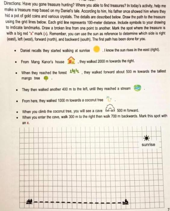 Solved Directions: Have you gone treasure hunting? Where you | Chegg.com