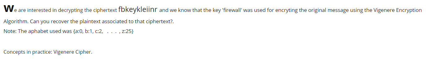 Solved we are interested in decrypting the ciphertext | Chegg.com