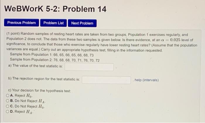 Solved WebWork 5-2: Problem 14 Previous Problem Problem List | Chegg.com