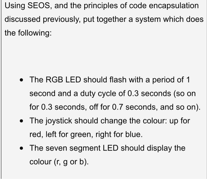 Using SEOS, and the principles of code encapsulation | Chegg.com