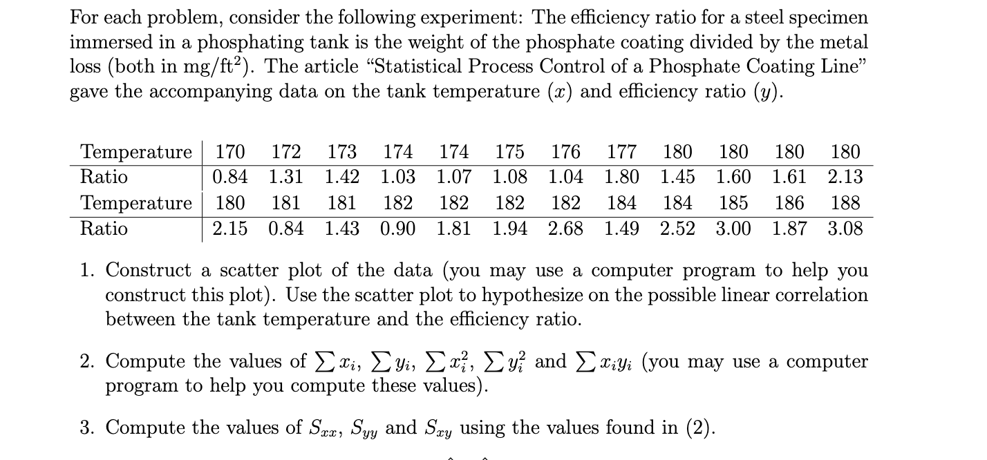For each problem, consider the following experiment: | Chegg.com
