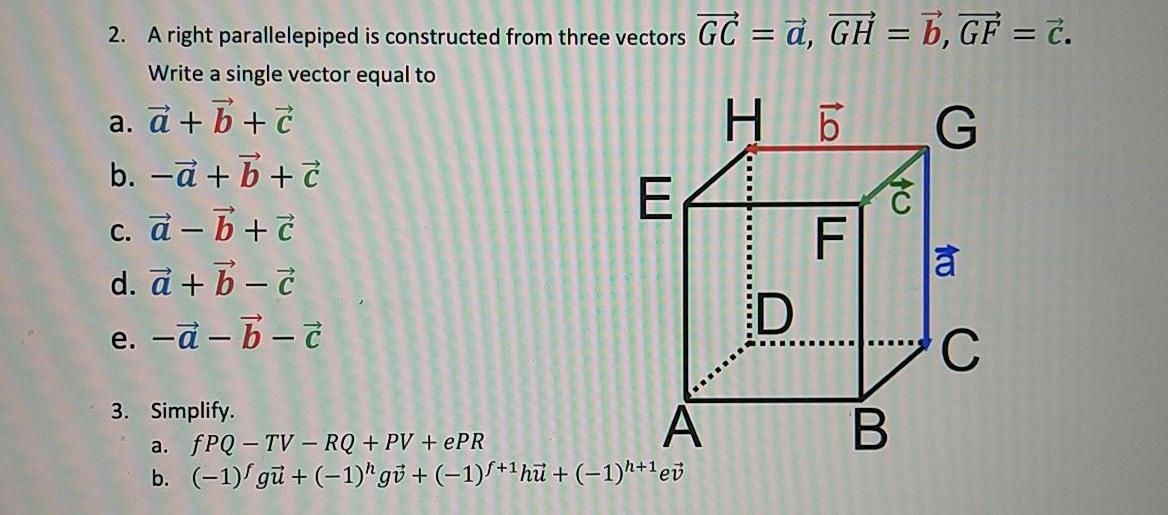 Solved 2. A right parallelepiped is constructed from three | Chegg.com