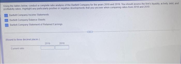 Solved Using The Tables Below Conduct A Complete Ratio Chegg