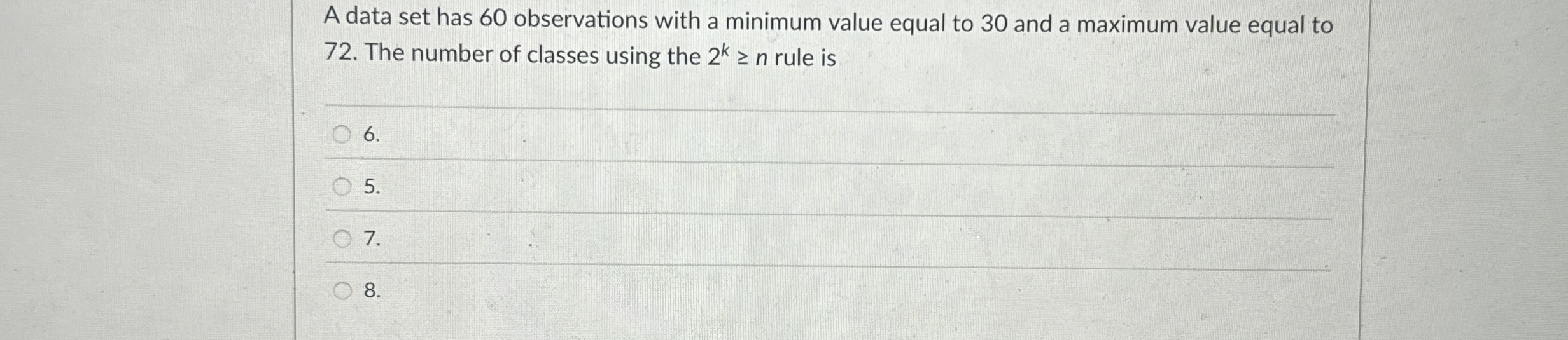A data set has 60 ﻿observations with a minimum value | Chegg.com