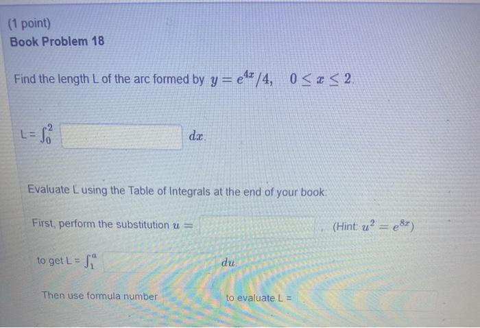 Solved (1 point) Book Problem 18 Find the length L of the | Chegg.com