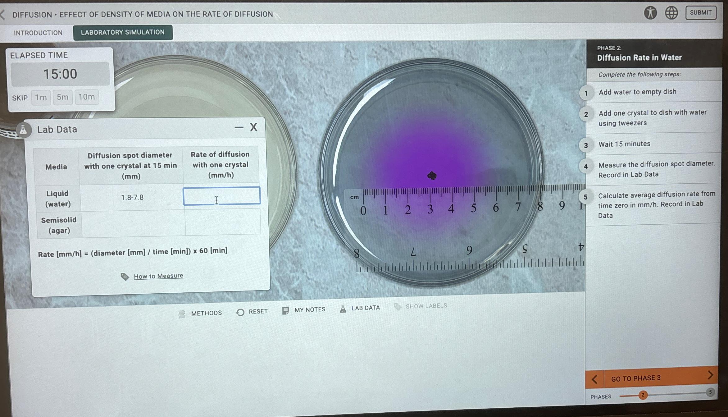 DIFFUSION * ﻿EFFECT OF DENSITY OF MEDIA ON THE RATE | Chegg.com