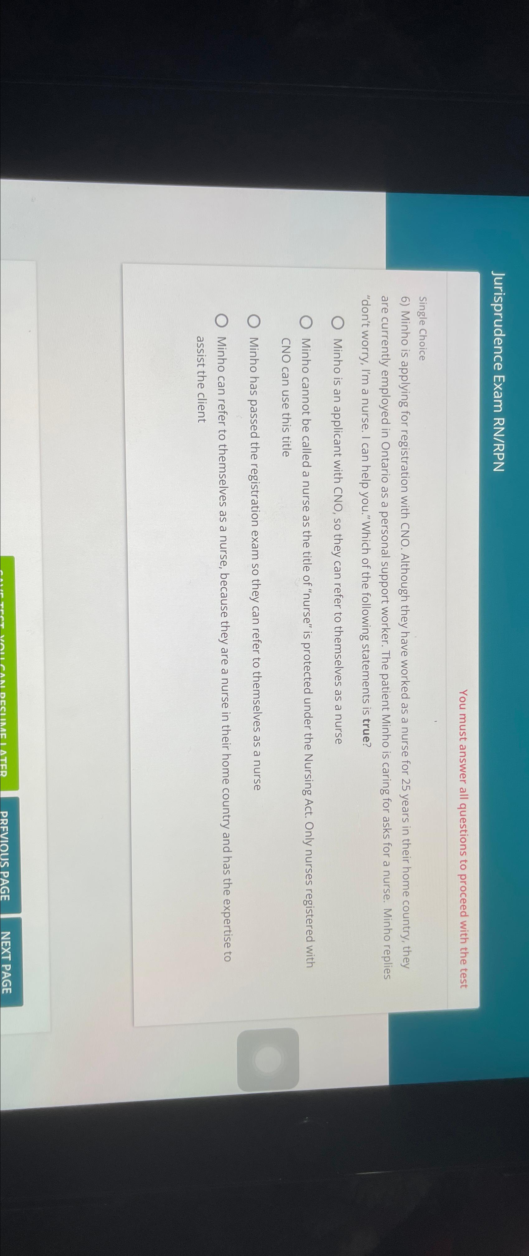 Solved Jurisprudence Exam RN/RPNYou must answer all | Chegg.com