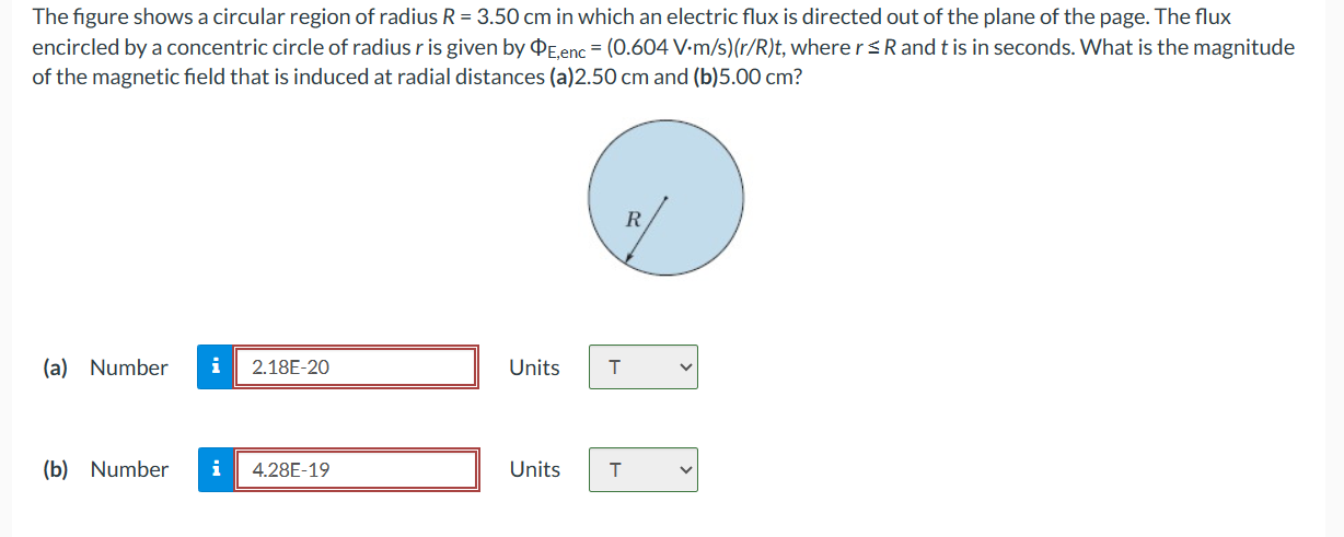 Solved The figure shows a circular region of radius R=3.50cm | Chegg.com