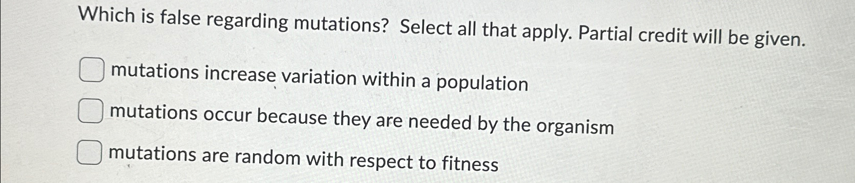 Solved Which is false regarding mutations? Select all that | Chegg.com