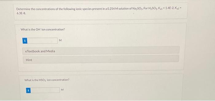 Solved Determine the concentrations of the following ionic | Chegg.com