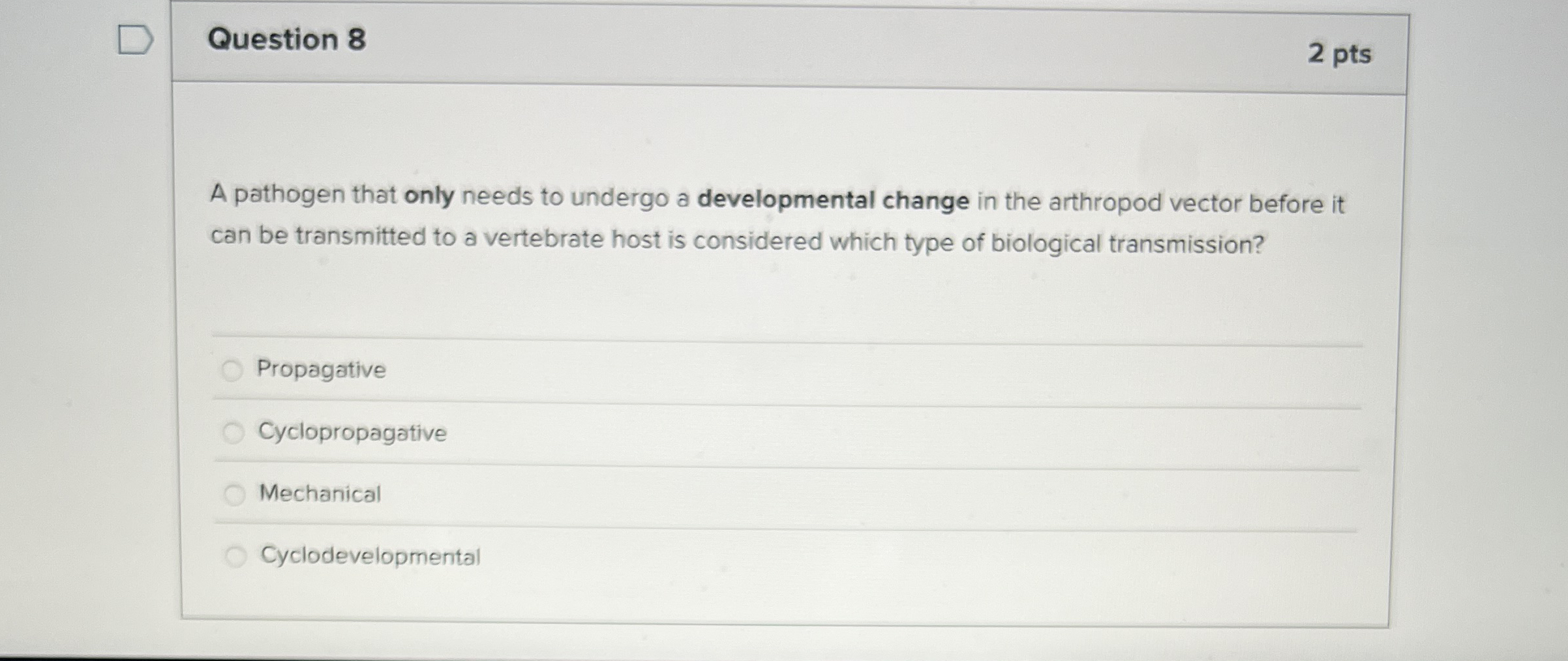 Solved Question 82 ﻿ptsA pathogen that only needs to undergo | Chegg.com