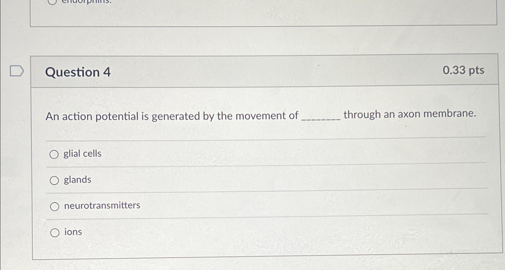 Solved Question 40.33 ﻿ptsAn action potential is generated | Chegg.com