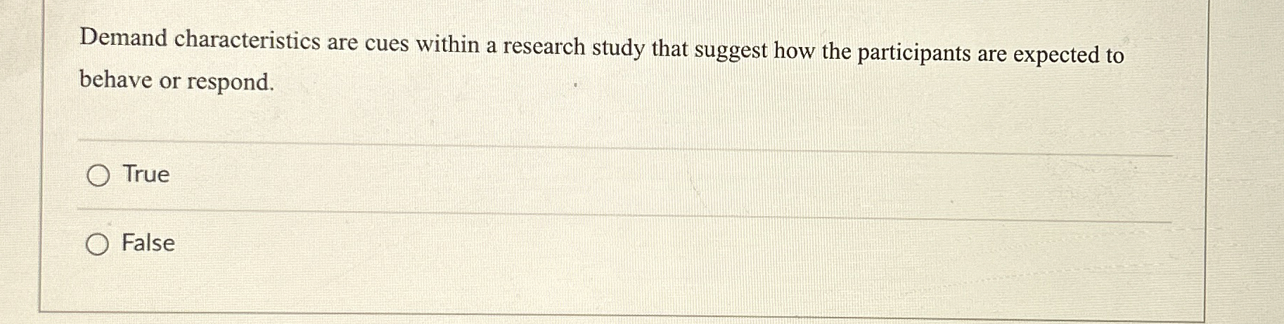 Solved Demand characteristics are cues within a research | Chegg.com