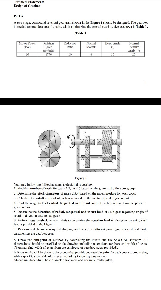 A two-stage, compound reverted gear train shown in | Chegg.com