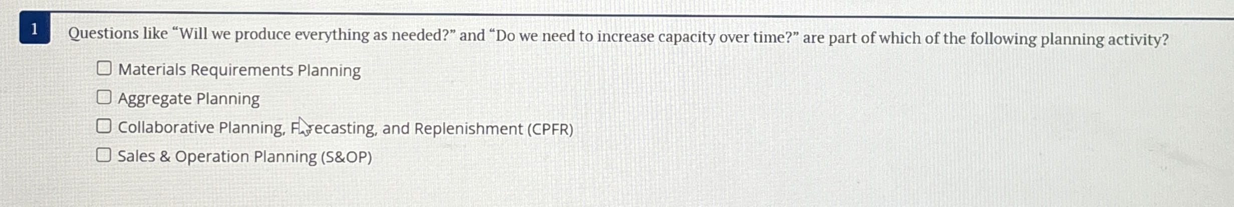 Solved 1 ﻿Questions like "Will we produce everything as | Chegg.com