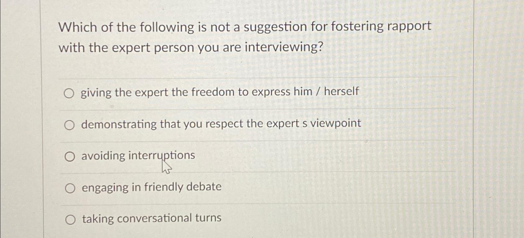 Solved Which of the following is not a suggestion for | Chegg.com