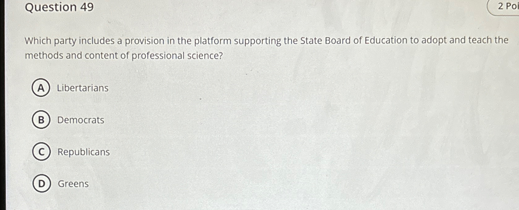 Solved Question 492 ﻿PoWhich party includes a provision in | Chegg.com