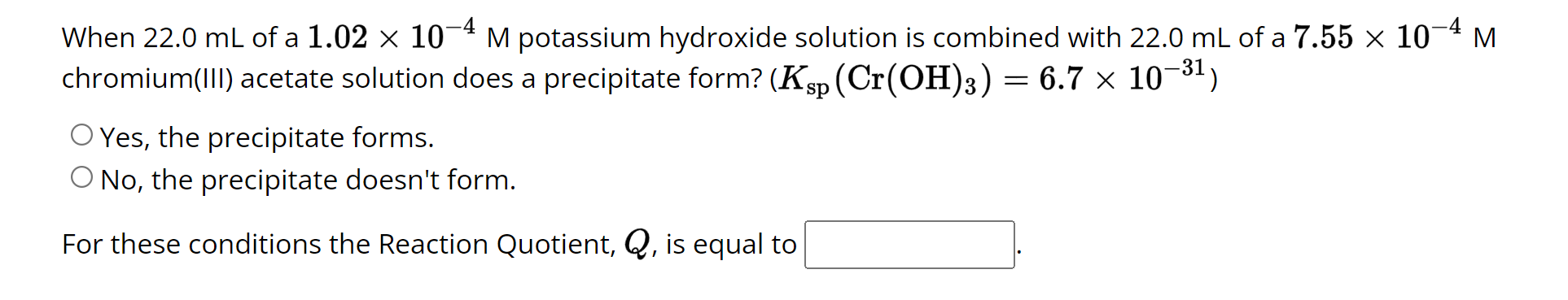 Solved When 22.0mL ﻿of a 1.02×10-4M ﻿potassium hydroxide | Chegg.com