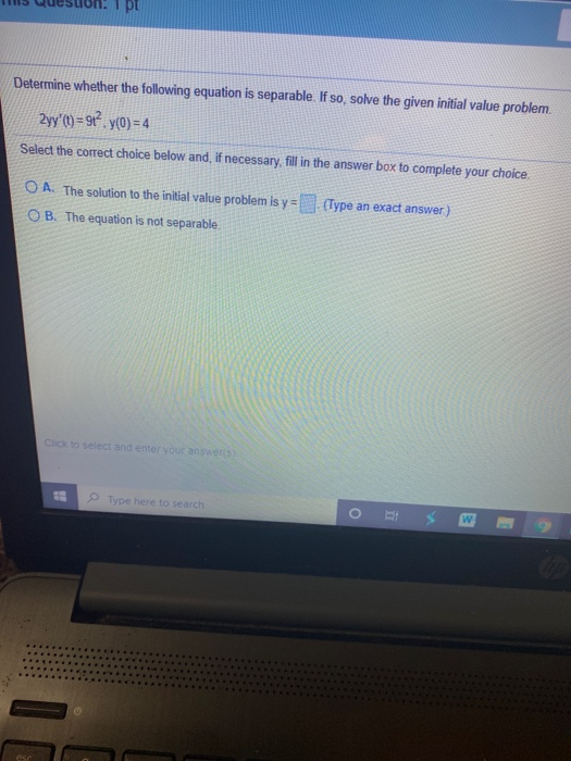 Solved pt Determine whether the following equation is | Chegg.com