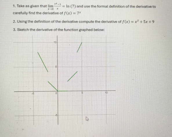 Solved 2) ﻿﻿Using the definition of the derivative compute | Chegg.com
