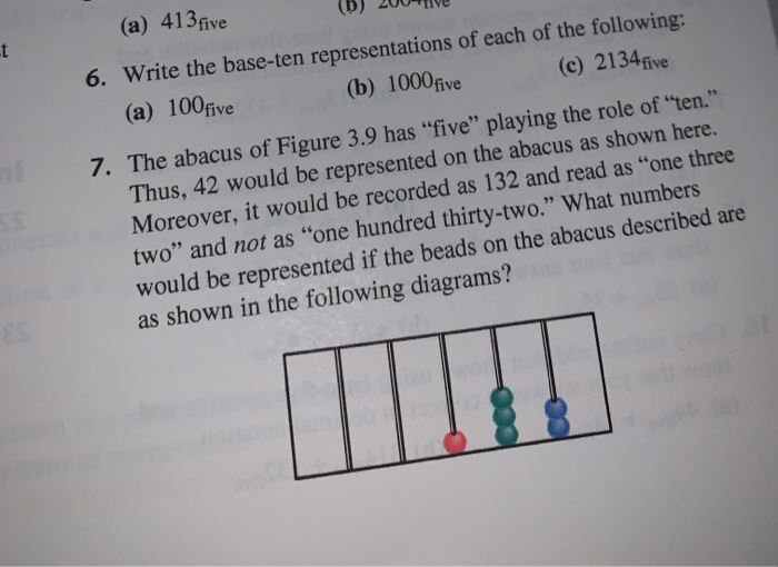 Solved (a) 413 five t 6. Write the base-ten representations | Chegg.com
