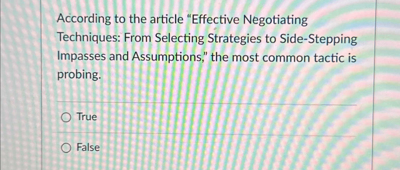 Solved According to the article "Effective Negotiating | Chegg.com