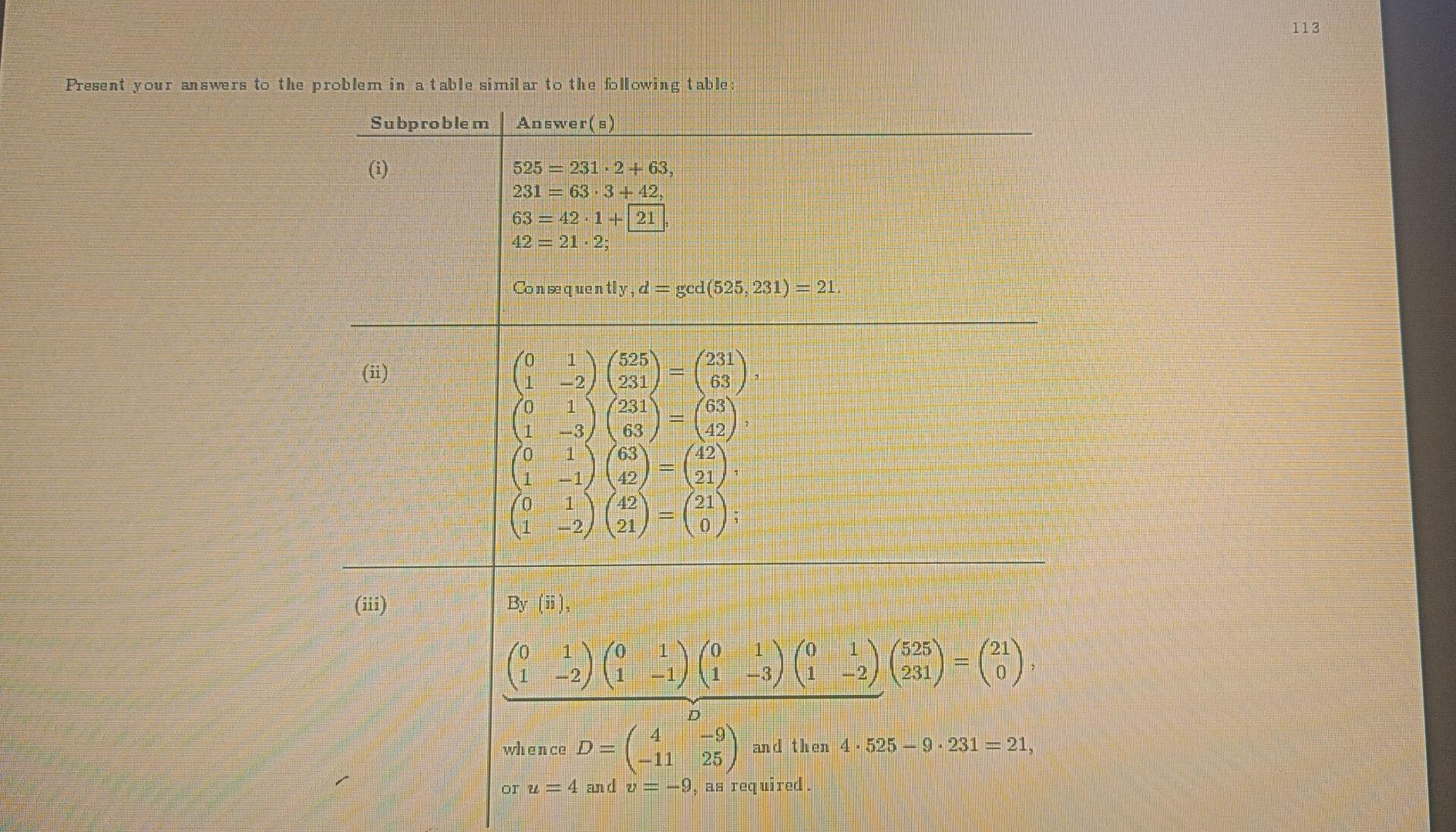 Solved Present your answers to the problem in a table | Chegg.com