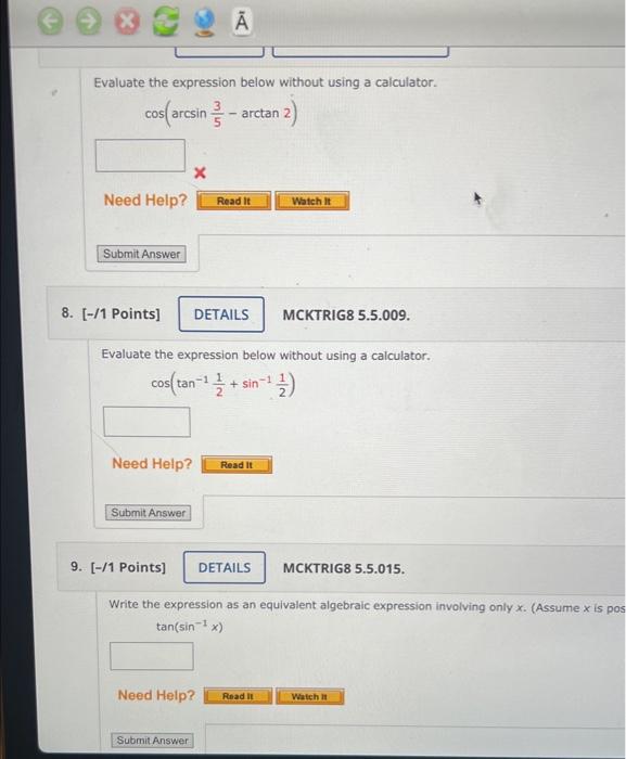 Solved Evaluate the expression below without using a | Chegg.com