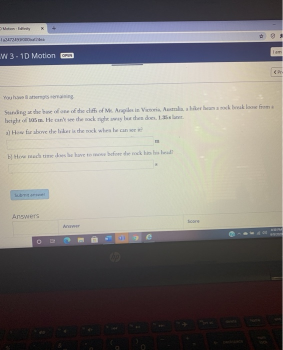 Solved Motion - Edfinity 2 1a2472493000baf24ea I am W 3-1D | Chegg.com
