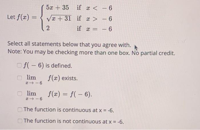 Solved The graph below is the function f(x) Select all | Chegg.com