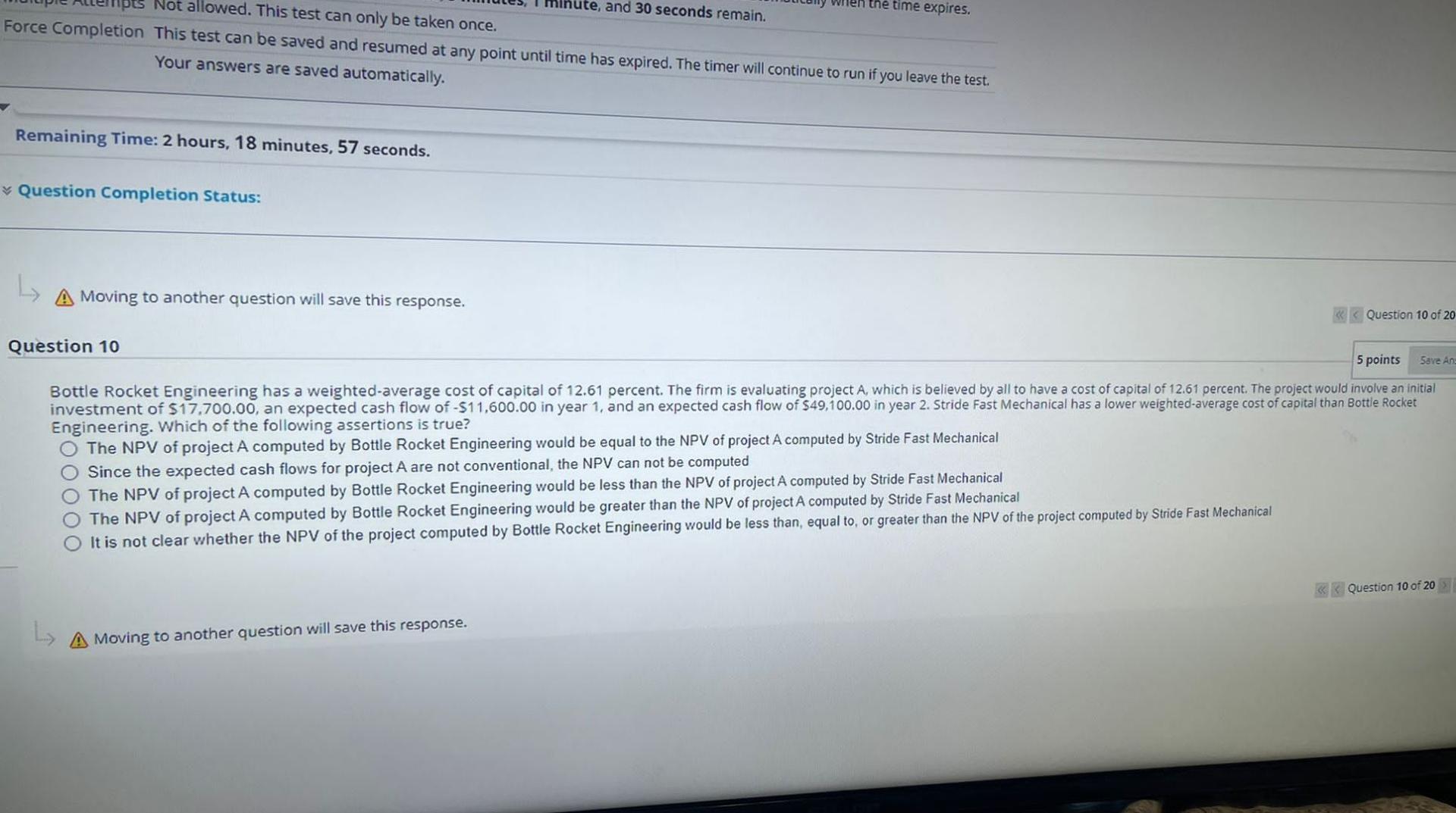 Solved the time expires. te, and 30 seconds remain. Not | Chegg.com