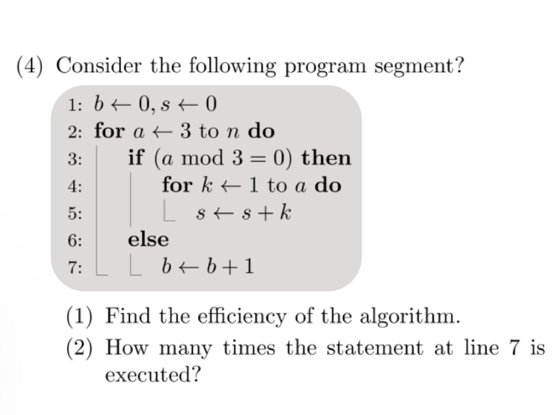 Solved (4) ﻿Consider the following program segment?(1) ﻿Find | Chegg.com