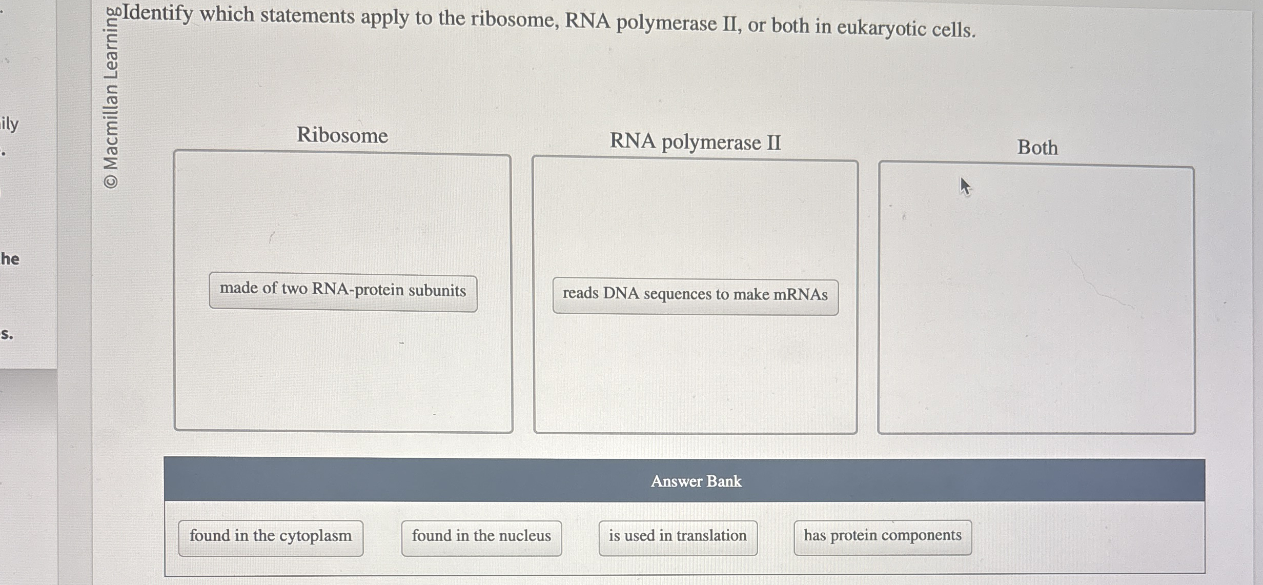 Solved onIdentify which statements apply to the ribosome, | Chegg.com