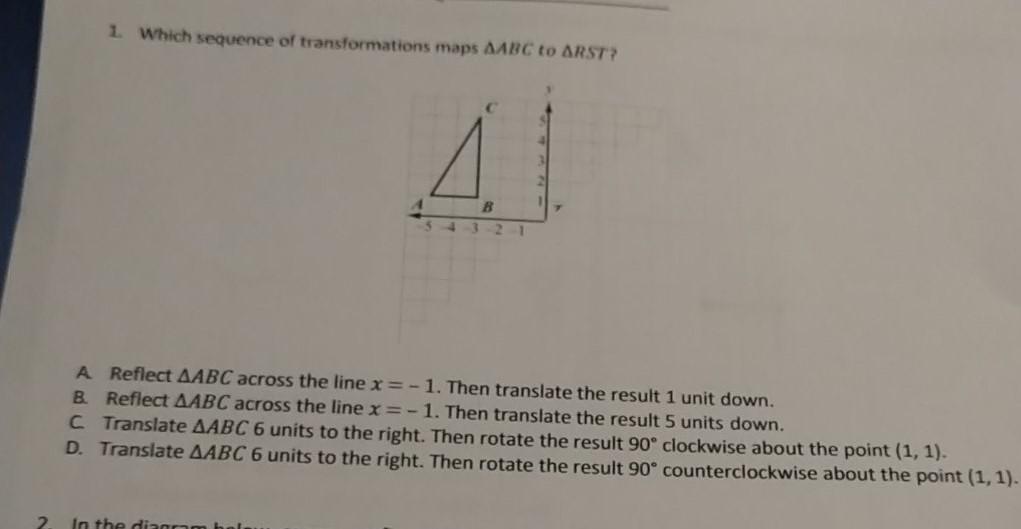 1 Which Sequence Of Transformations Maps Aabc To