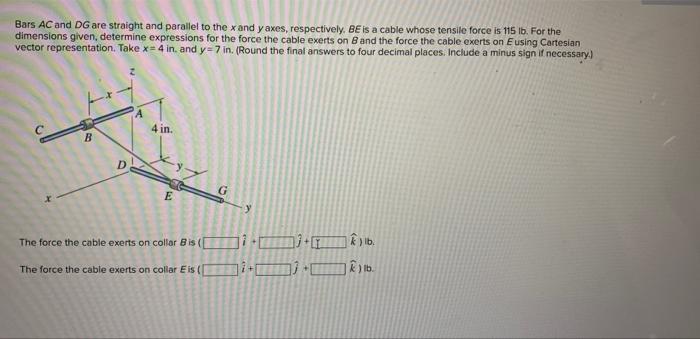 Solved Bars AC and DG are straight and parallel to the x and | Chegg.com